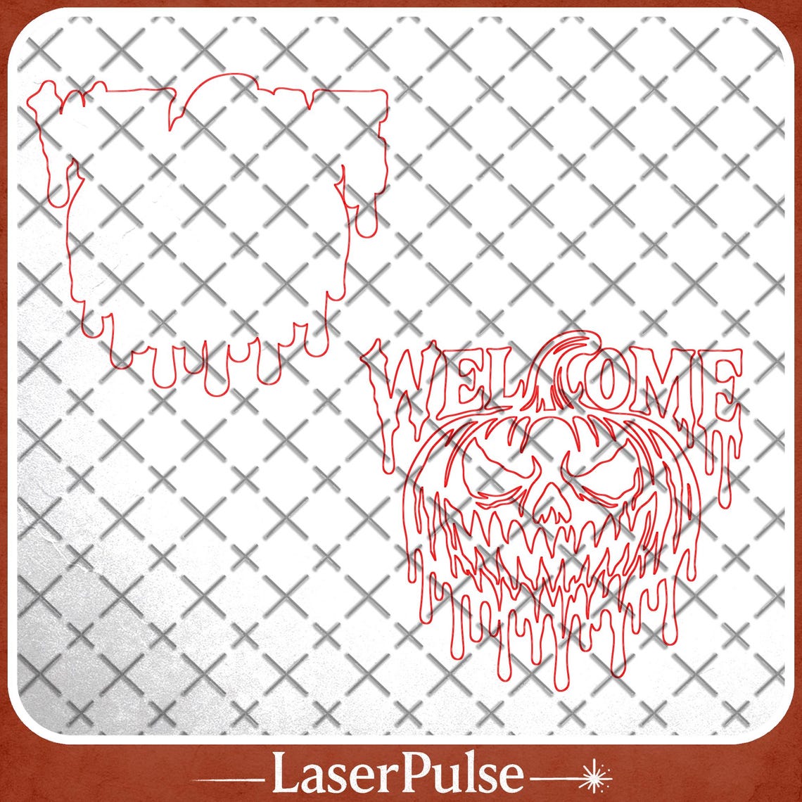 Evil Pumpkin Welcome Sign SVG for Laser Cutting, Halloween Layered Door ...