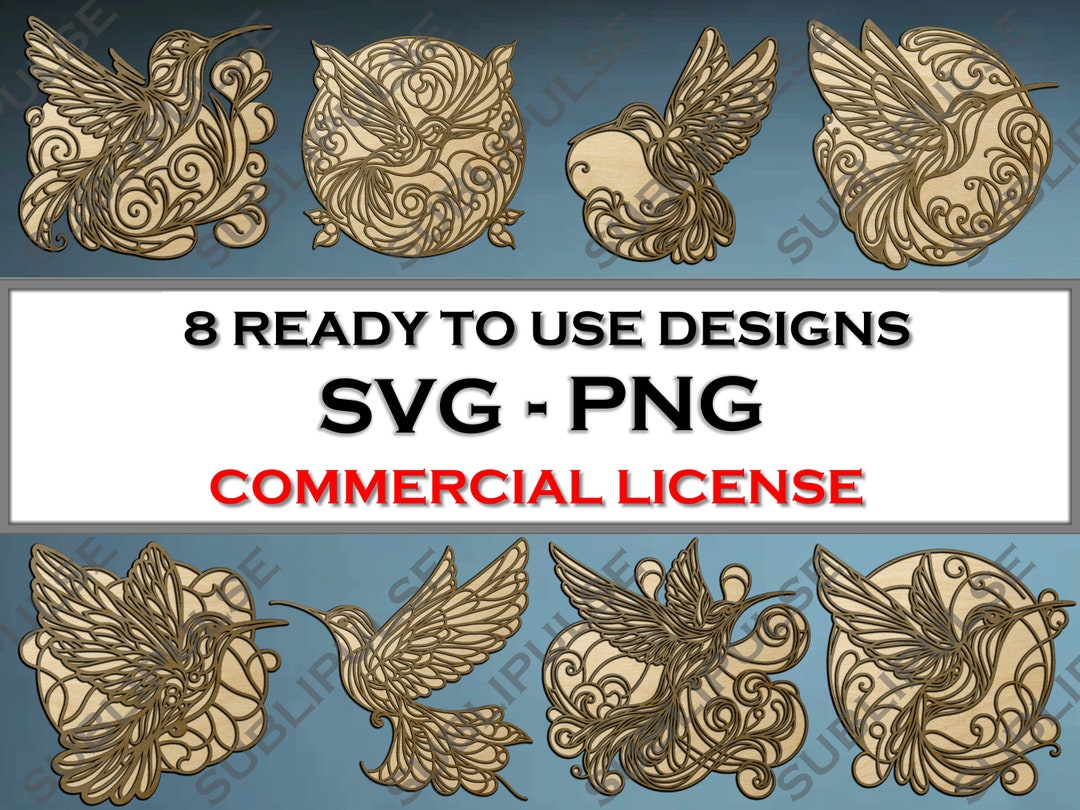 Intricate Hummingbird Vector File 2 Layer SVG/PNG for Laser Cutting ...