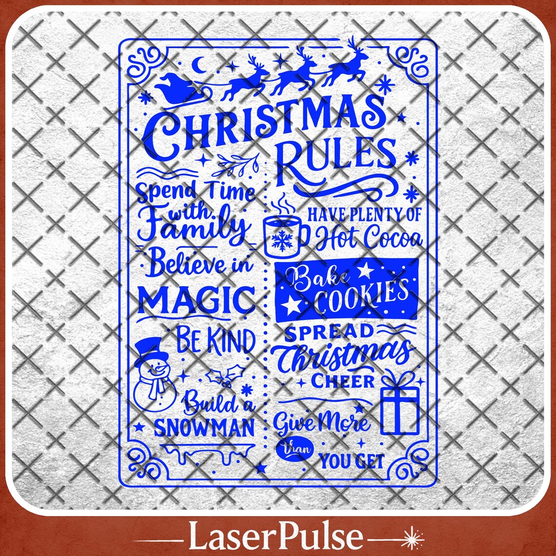Christmas Rules SVG PNG File – Festive Holiday Board Engraving Design ...