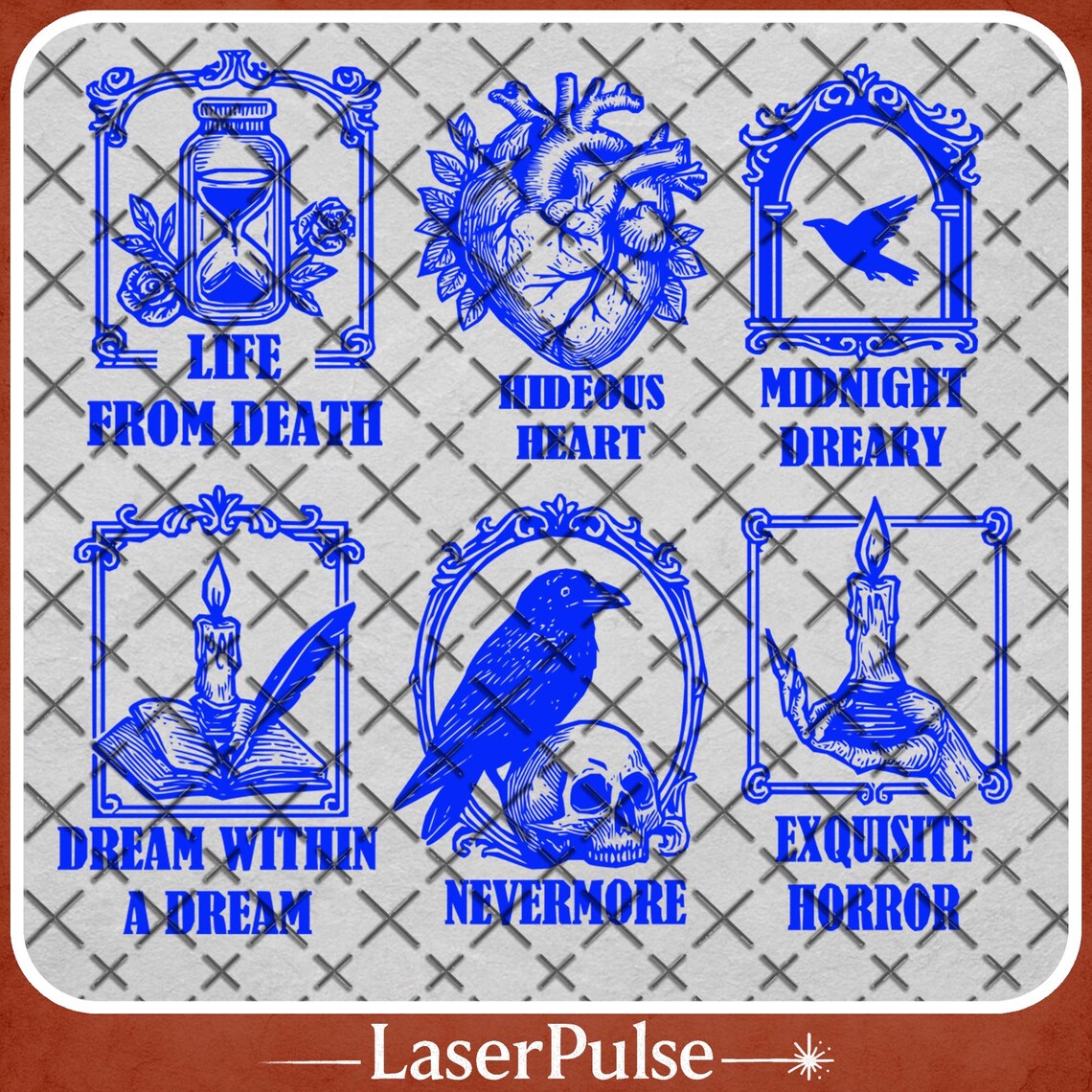 Victorian Gothic Poe SVG PNG Bundle – 6 Dark Academia Board Engraving ...