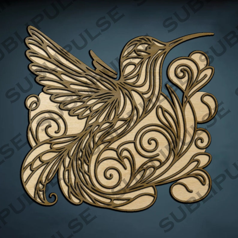 Intricate Hummingbird Vector File 2 Layer SVG/PNG for Laser Cutting ...