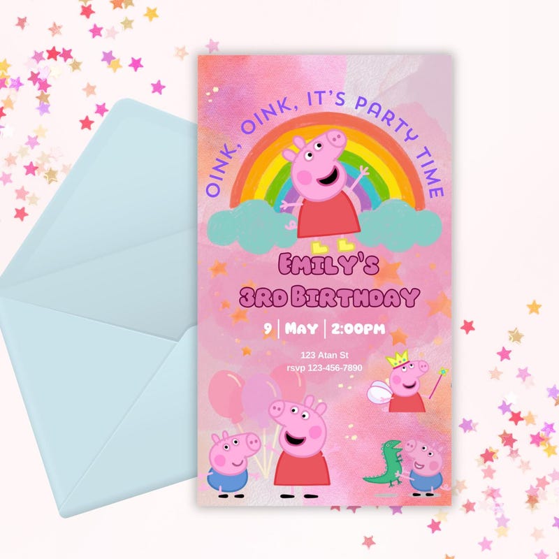 Peppa Pig Card - Etsy