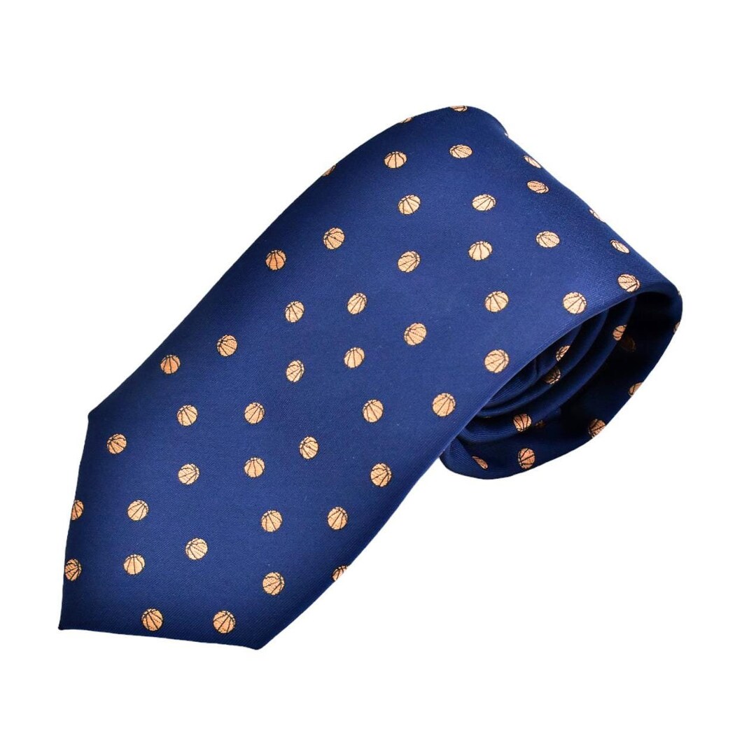 Basketball Necktie - Navy Basketball Tie - Blue Basketball Tie ...