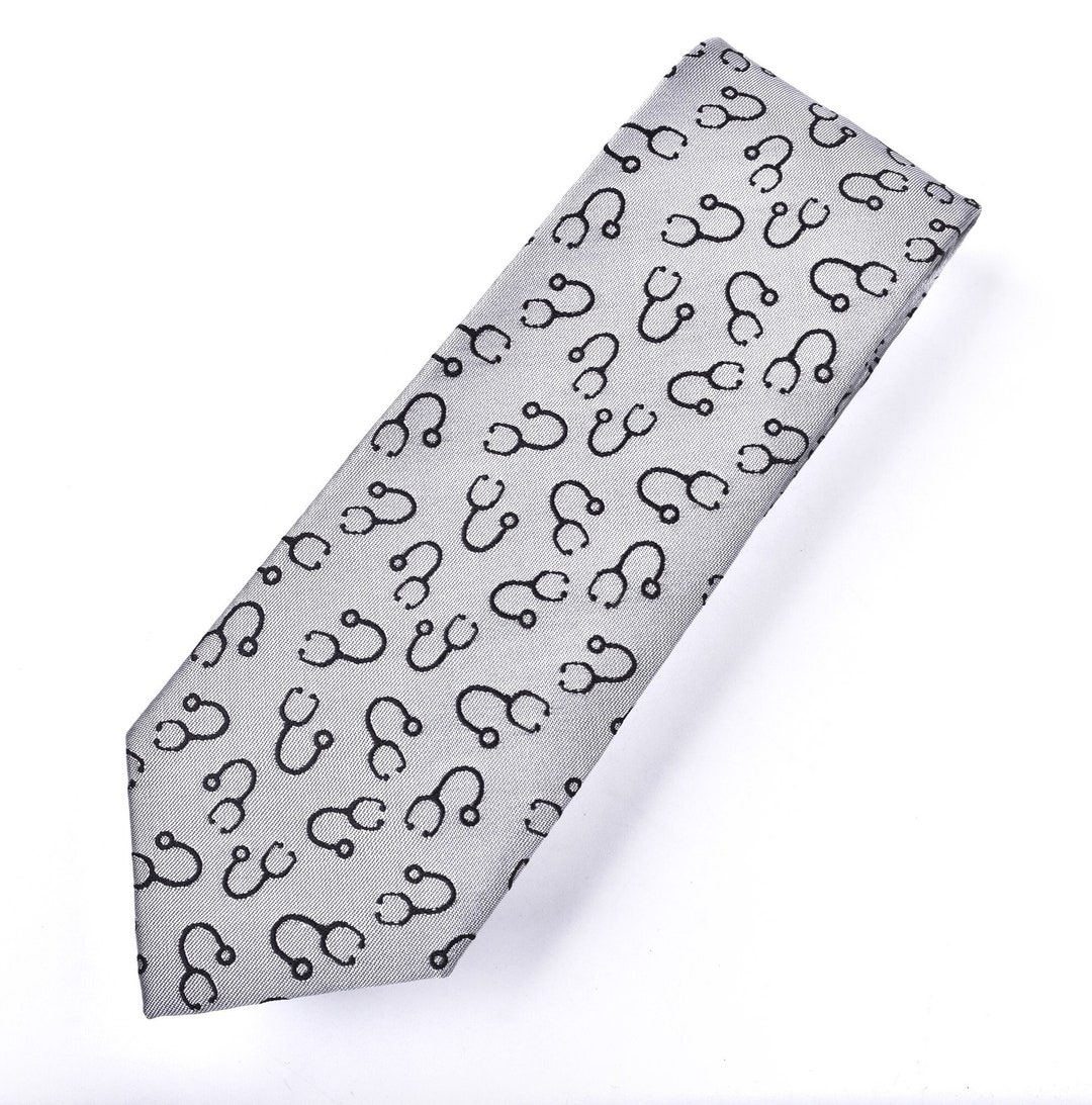 Doctor Necktie, Doctor Tie, Grey Doctor Necktie, Doctor Gift for Men ...