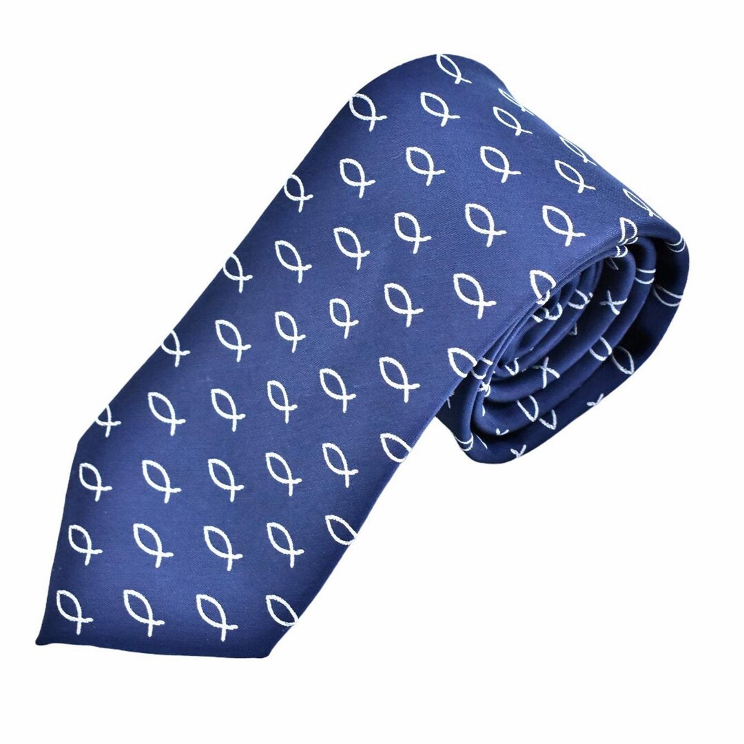 Jesus Fish Necktie - Christian Necktie - Pastor Necktie - Christian ...