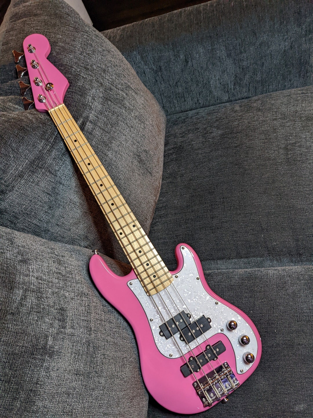 Small Scale Girls Pink Electric Bass Small Scale Bass for Kids Ages 5 ...