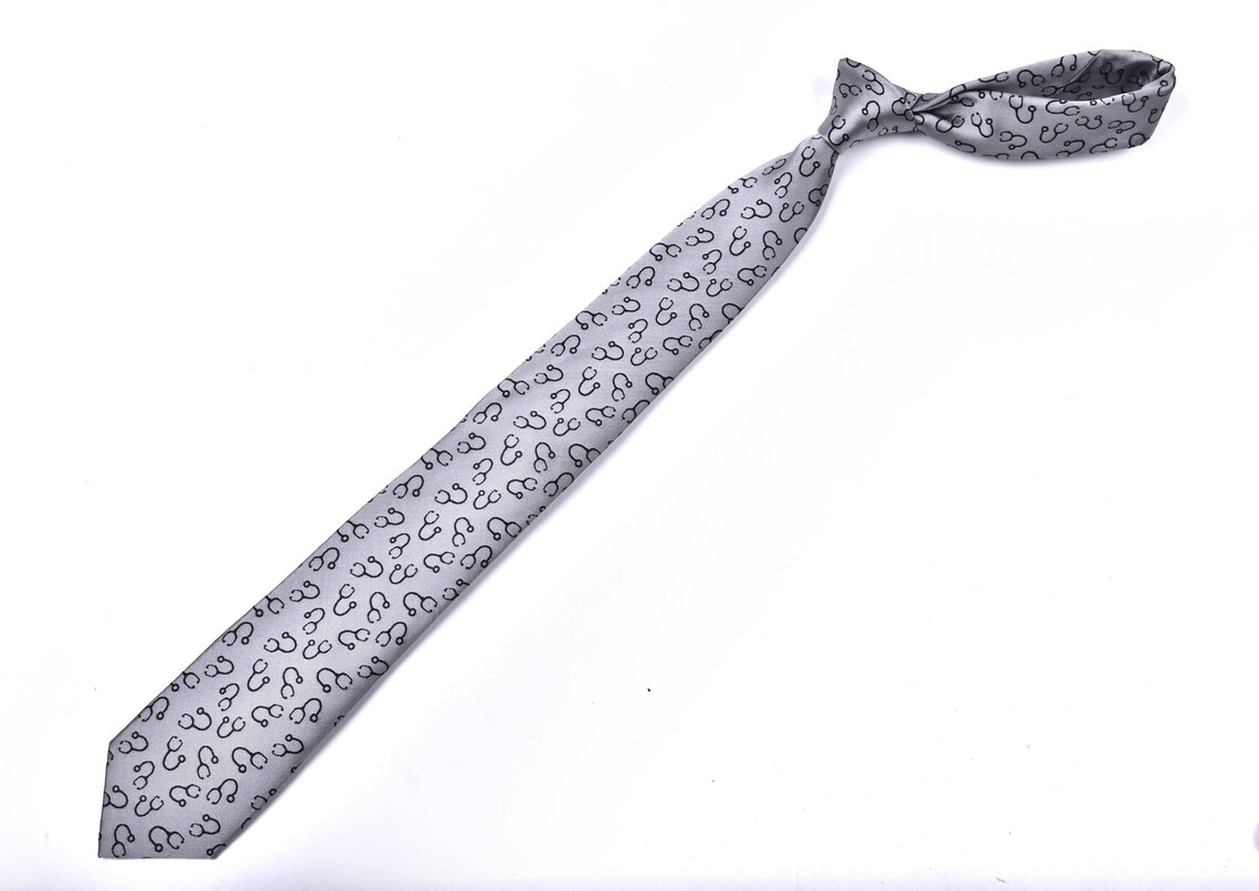 Doctor Necktie, Doctor Tie, Grey Doctor Necktie, Doctor Gift for Men ...