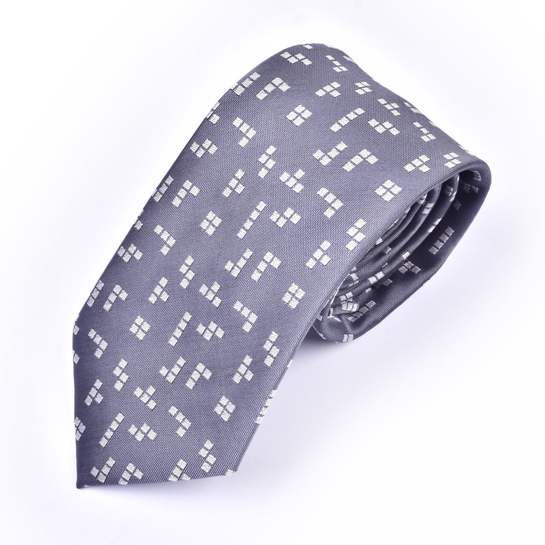 Grey Tetris Necktie - Videogame Necktie - Gamer Gift, Men's Gamer Gift ...