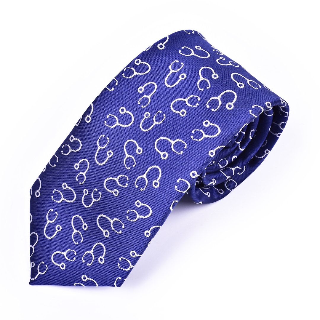 Doctor Necktie, Doctor Tie, Blue Doctor Necktie, Doctor Gift for Men ...