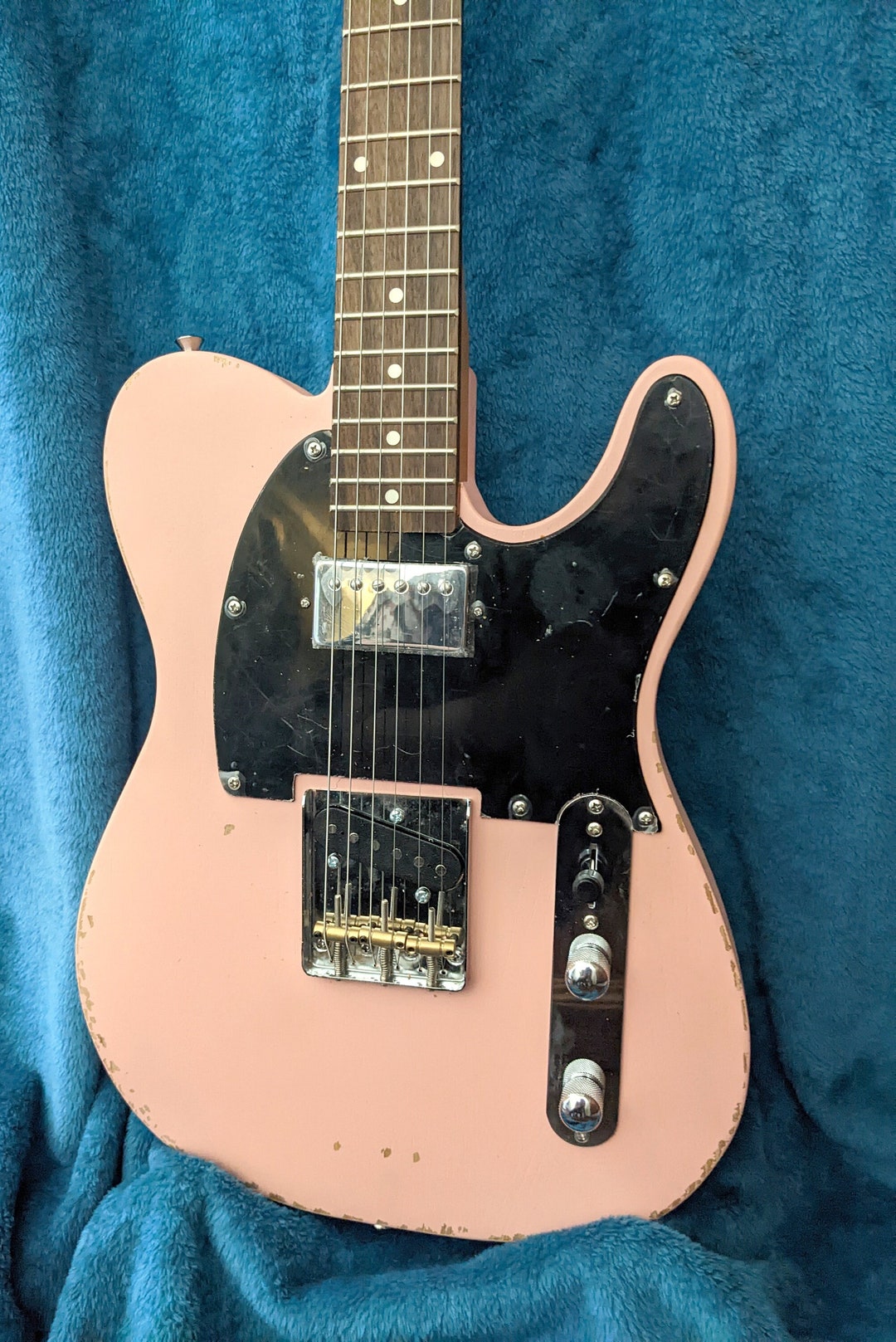 Pink Distressed/relic Tele Telecaster Style Tribute Electric Guitar ...