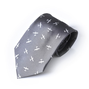 Grey Biplane Airplane Necktie - Airplane Tie -flight School Gift ...