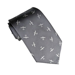 Grey Biplane Airplane Necktie - Airplane Tie -flight School Gift ...