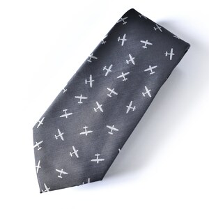 Grey Biplane Airplane Necktie - Airplane Tie -flight School Gift ...