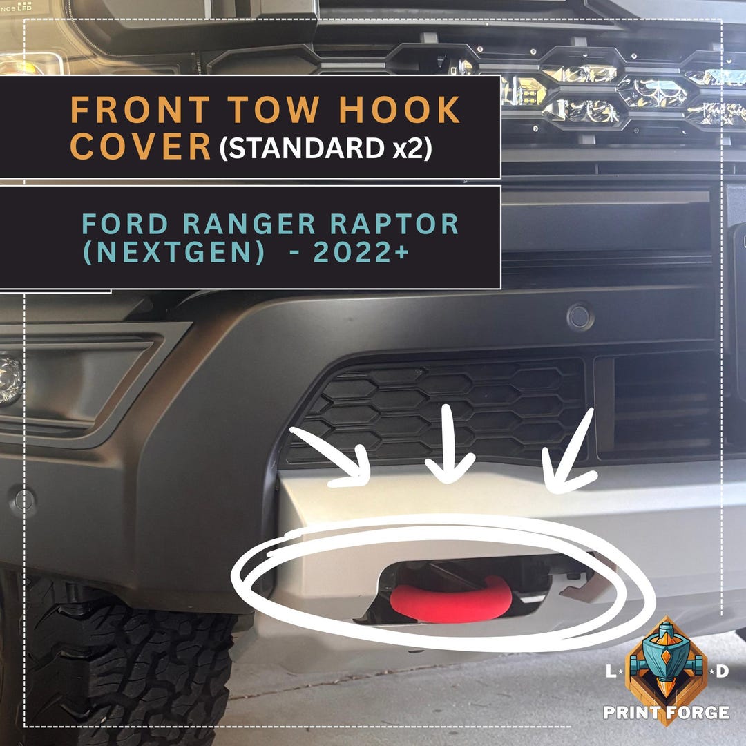 Standard Front Nextgen Ford Ranger Raptor Tow Hook Accent Covers for ...