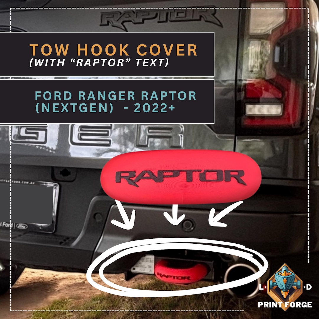 Nextgen Ford Ranger Raptor Back Tow Hook Accent Covers for Round Hooks ...