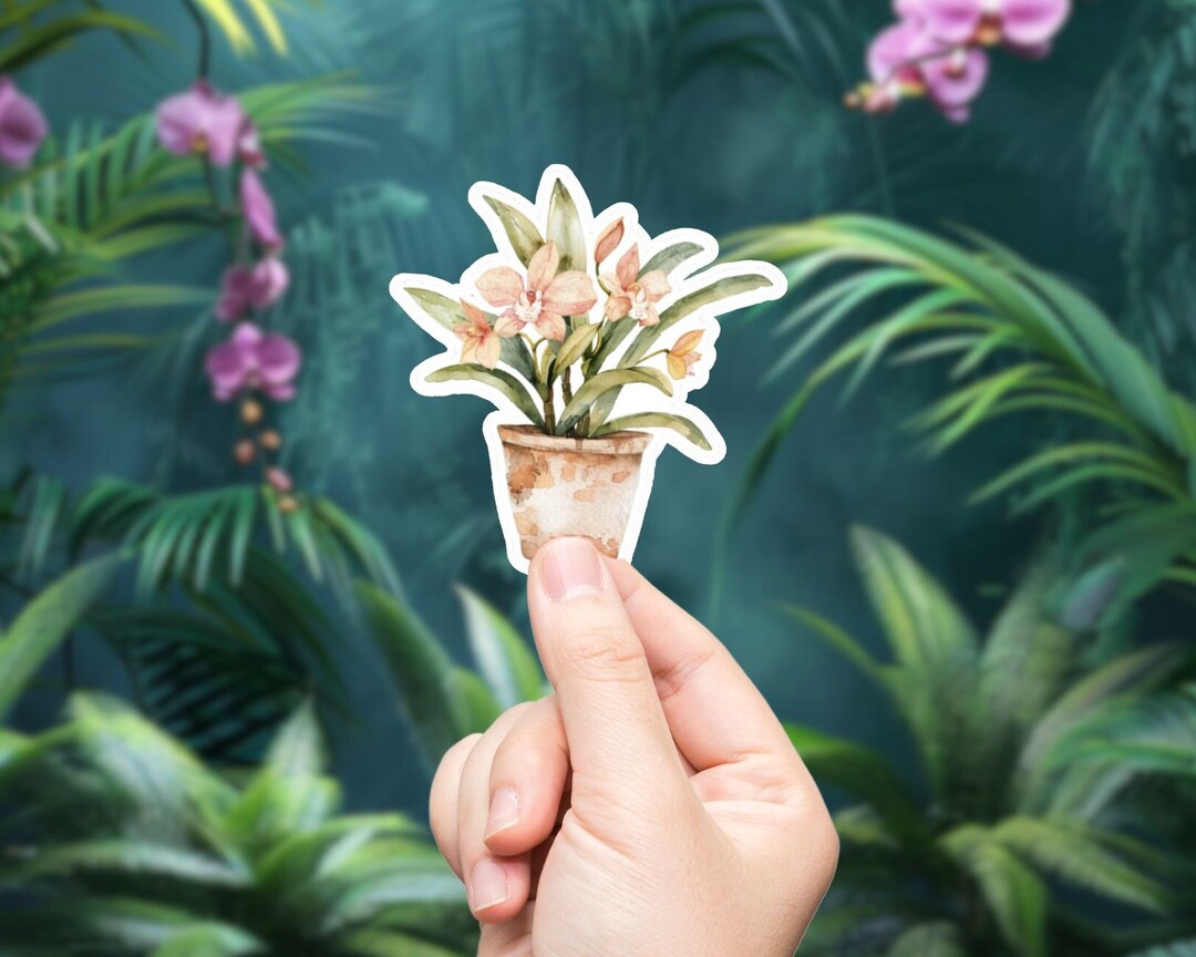 Floral Orchid Sticker Cute Orchid Lover Gift Designed and Handmade in ...