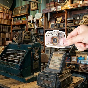 Vintage Old Camera Sticker - Pastel Watercolor Vinyl, Perfect for ...
