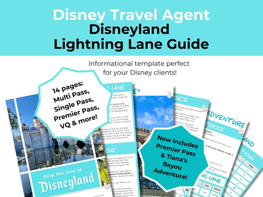NEW TA Disneyland Lightning Lane Multi Pass Template, Travel Agent ...