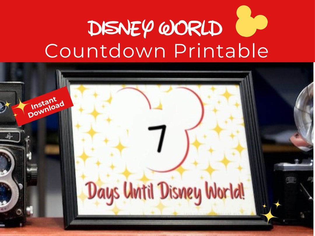 WDW Countdown Printable, Family Vacation Countdown, Instant Download ...