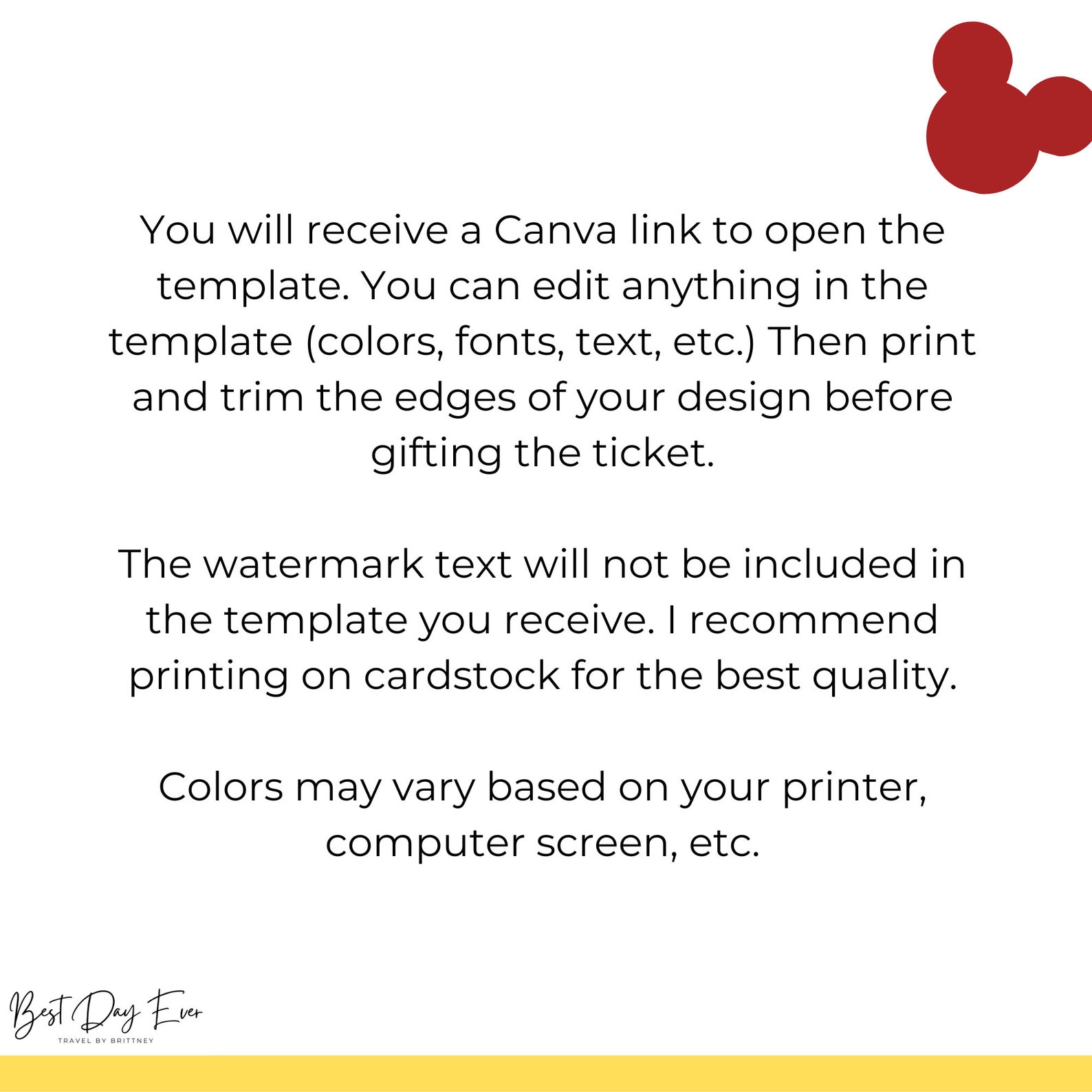 Disneyland Editable Ticket, DL Trip Reveal, Customizable Canva Template ...