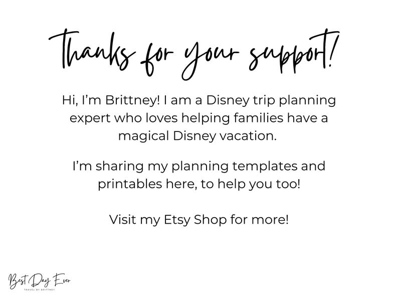 WDW Countdown Printable, Family Vacation Countdown, Instant Download ...