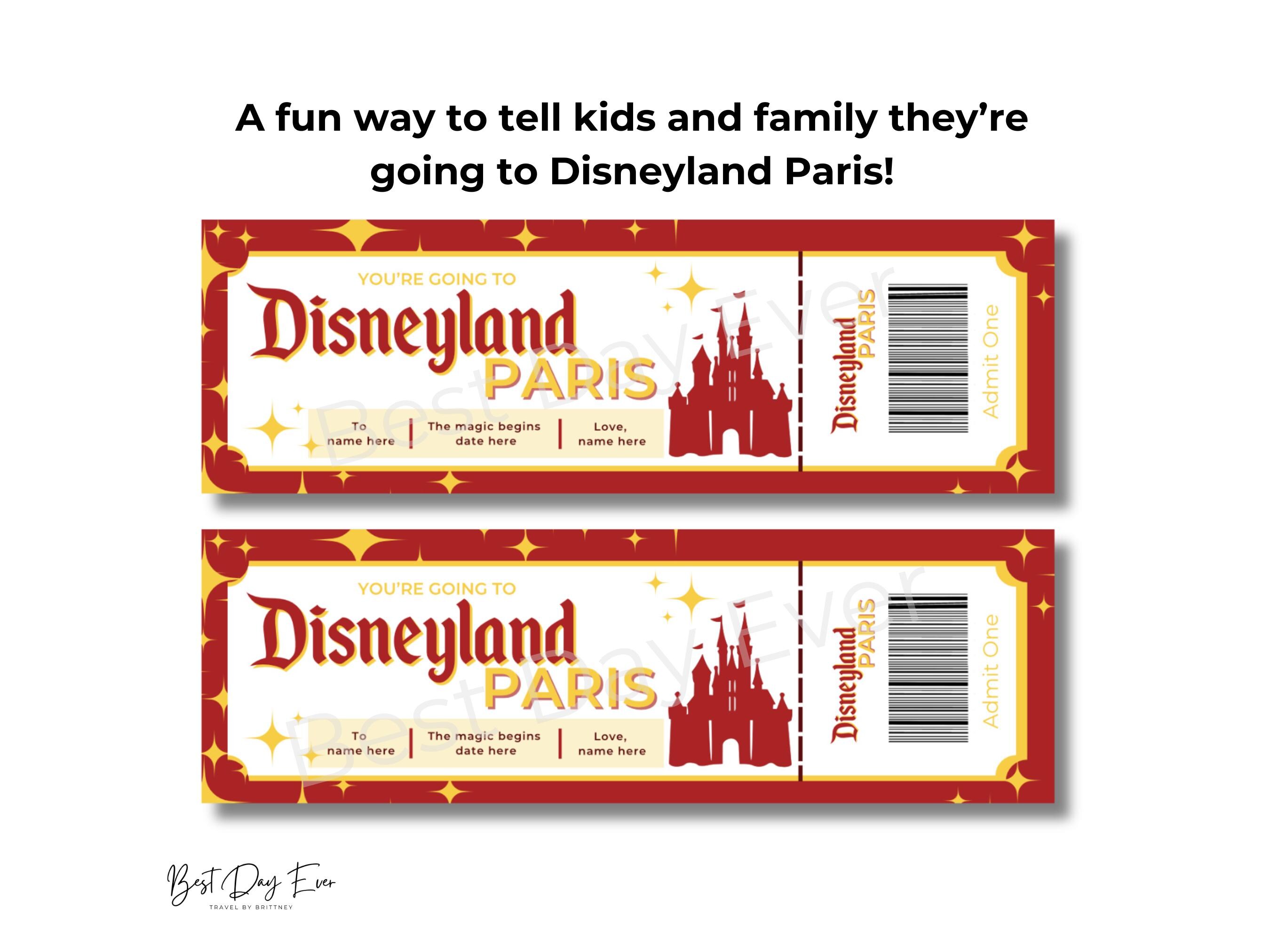 Disneyland Paris Surprise Ticket: Editable Family Trip Reveal (canva ...