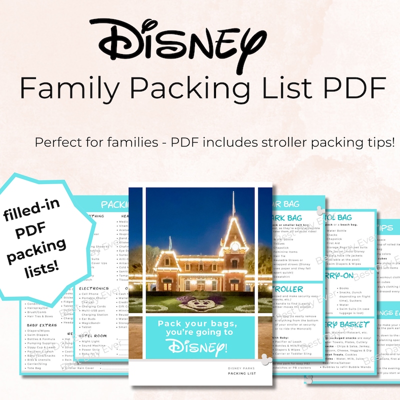 Disneyland Checklists - Etsy