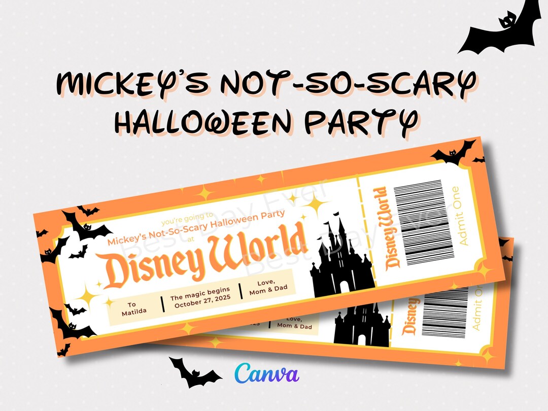 Mickeys Not so Scary Halloween Party Ticket, Halloween Trip Reveal ...
