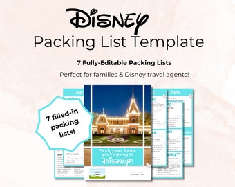 WDW Packing List- Canva Template - Etsy