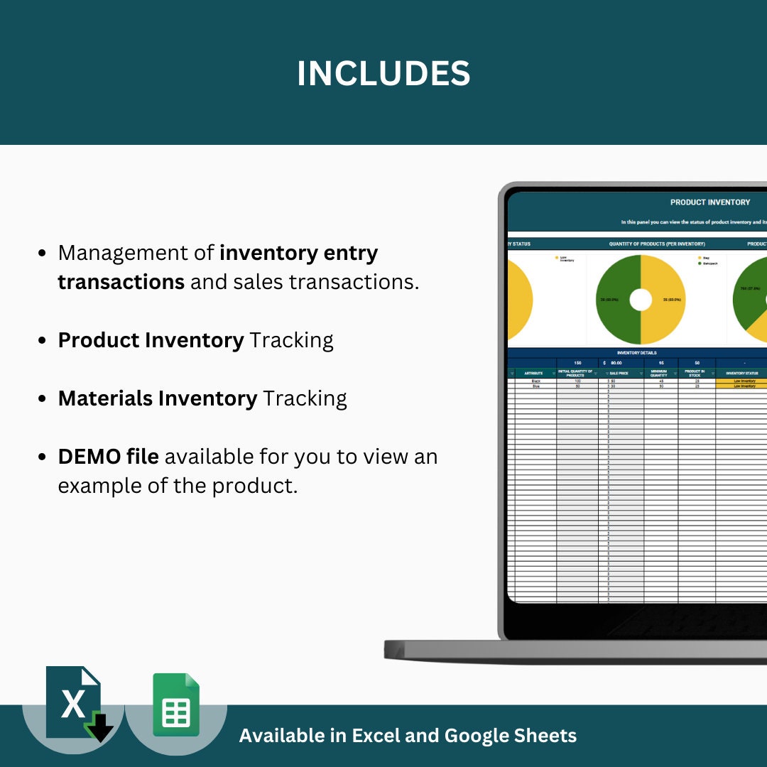 Products & Materials Inventory Tracker Inventory Management Small ...