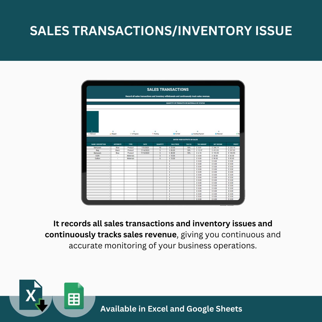 Products & Materials Inventory Tracker Inventory Management Small ...