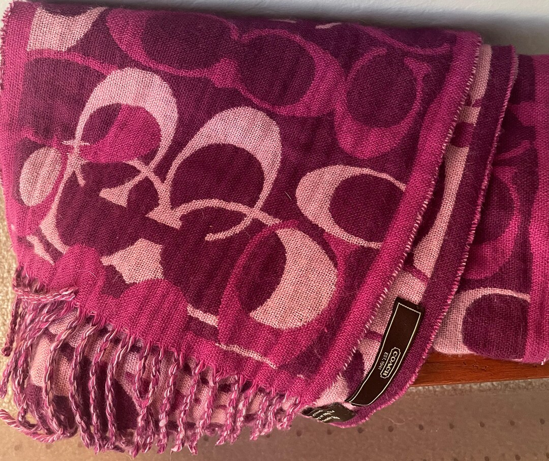 Purple Coach Merino Wool Winter Scarf - Excellent Condition - Etsy