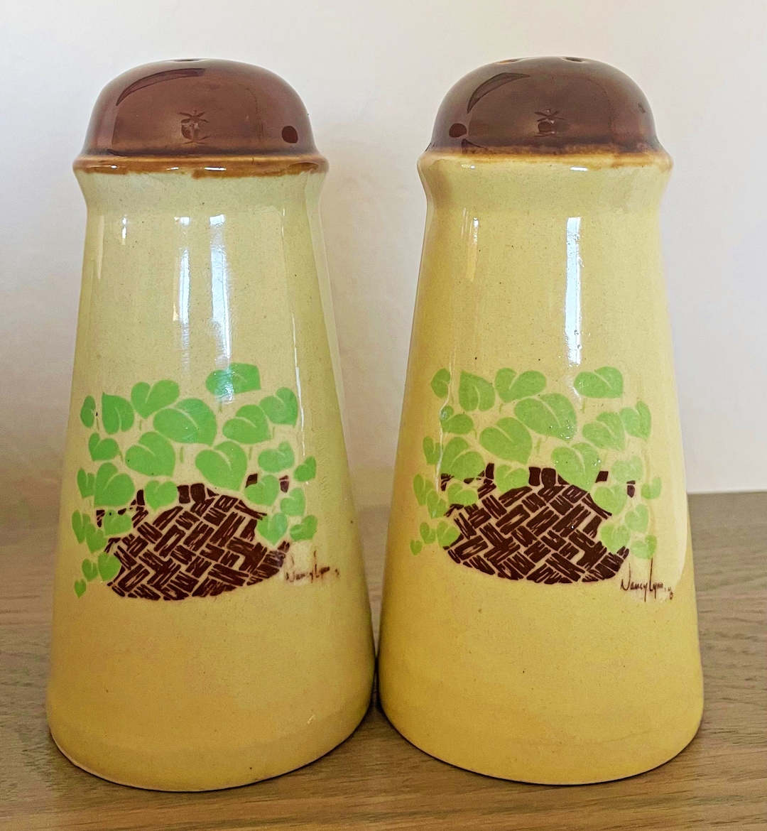 Vintage Nancy Lynn Stoneware Salt and Pepper Shakers: Houseplant Design ...