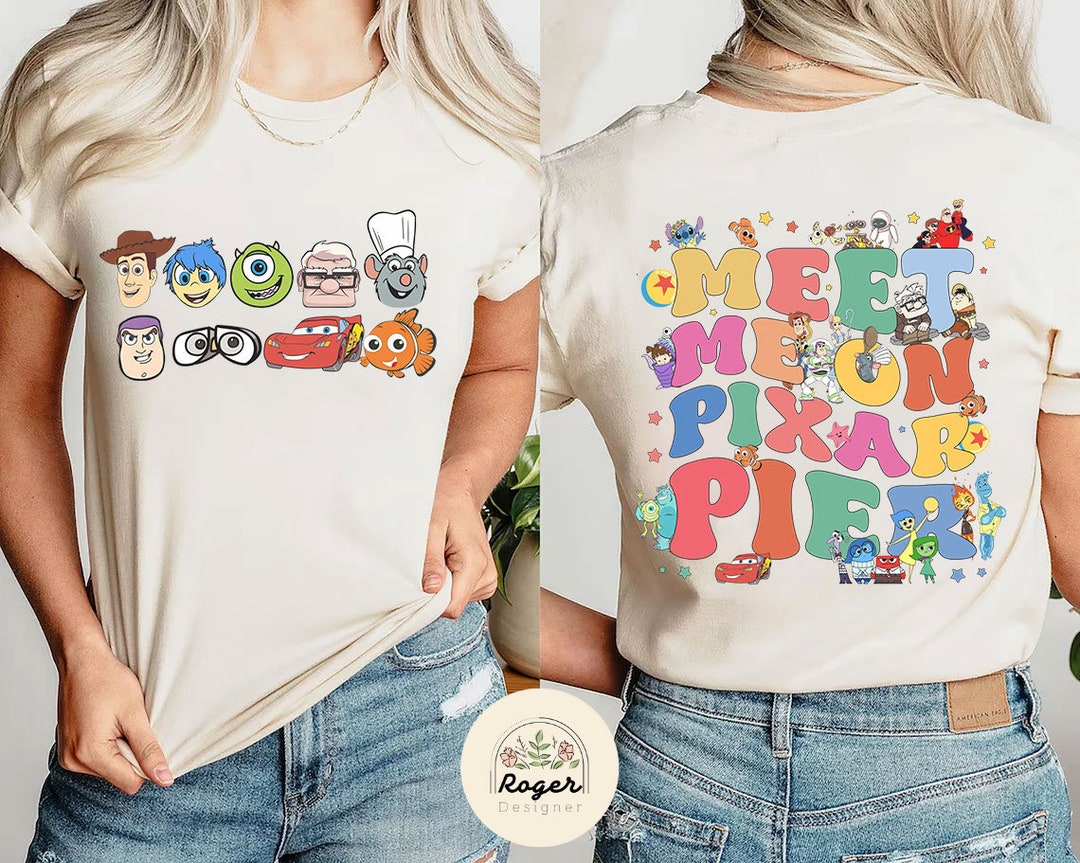 Two-sided Vintage Meet Me at Pixar Pier Disney Characters Shirt ...
