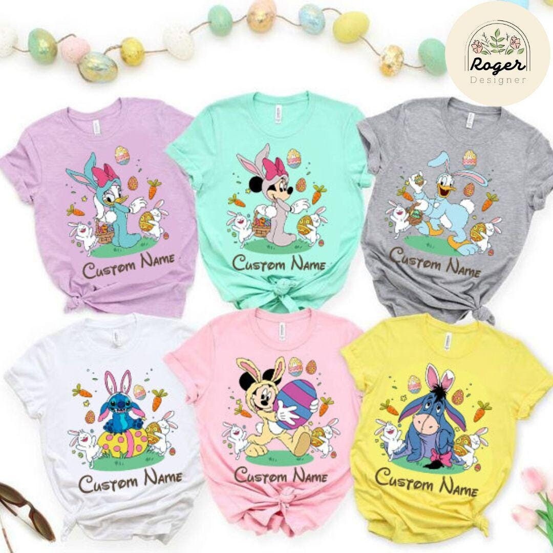 Personalized All Characters Bunny Egg Disney Easter Shirt, Mickey and ...