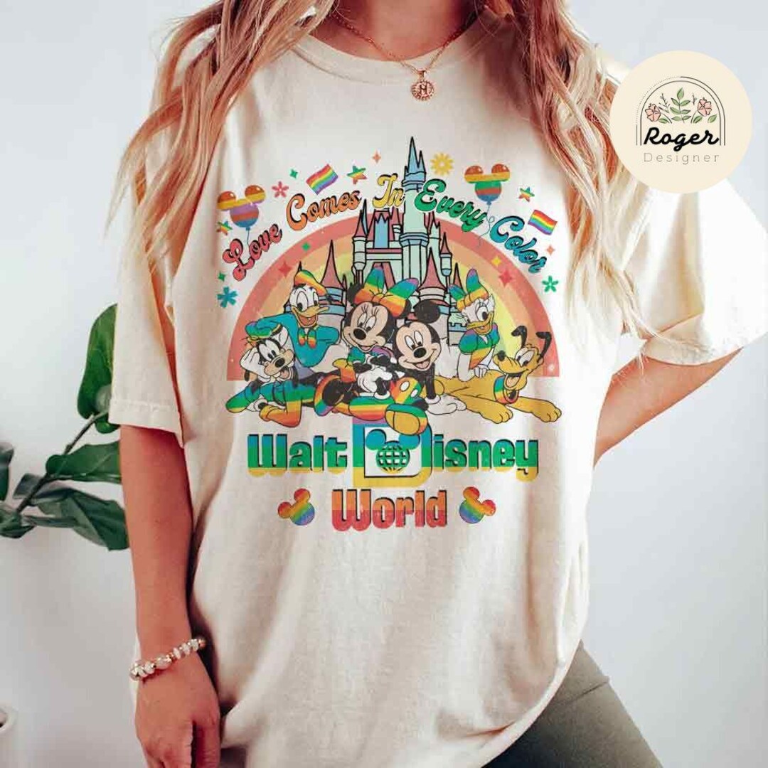Mickey and Friends LGBT Rainbow Castle Disney Pride Shirt, Walt Disney ...