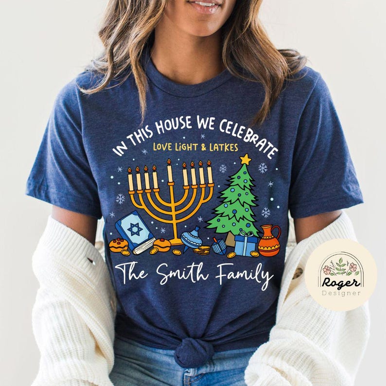 Personalized Hanukkah Shirt, Jewish Family Happy Hanukah 2025, Hanukkah ...