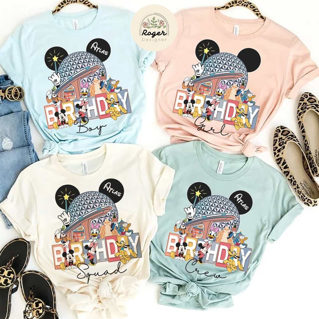 Personalized Mickey and Friends Epcot Birthday Shirts, Disney Birthday ...