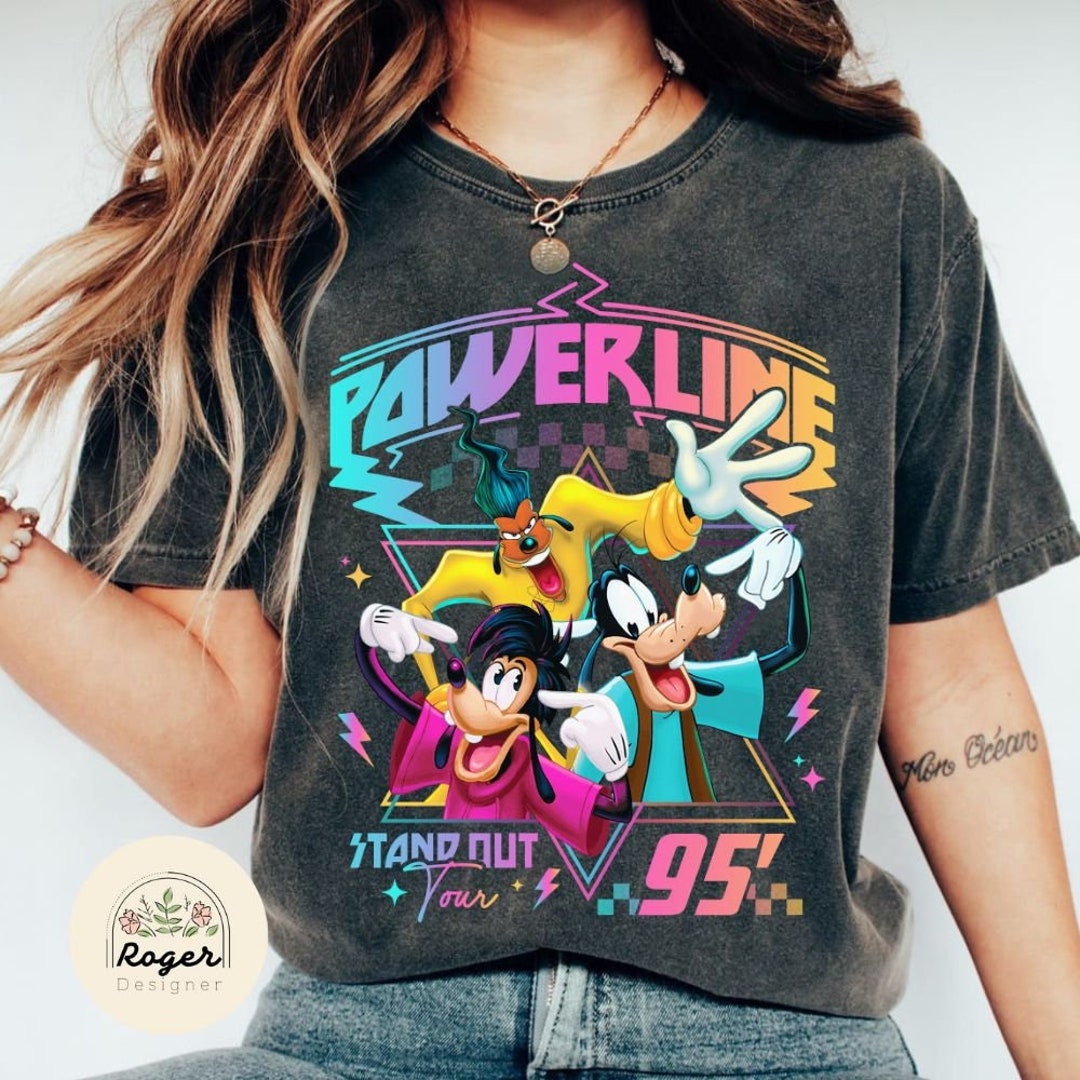 Retro Disney A Goofy Movie Powerline Stand Out World Tour 95' Shirt, A ...