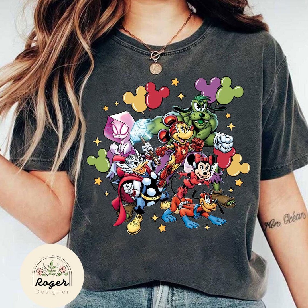 Mickey and Friends Marvel Super Heroes Cosplay Shirt, Marvel Day at Sea ...