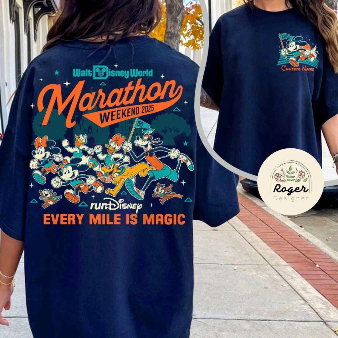 Two-sided Mickey & Friends Rundisney Walt Disney World Marathon Weekend ...