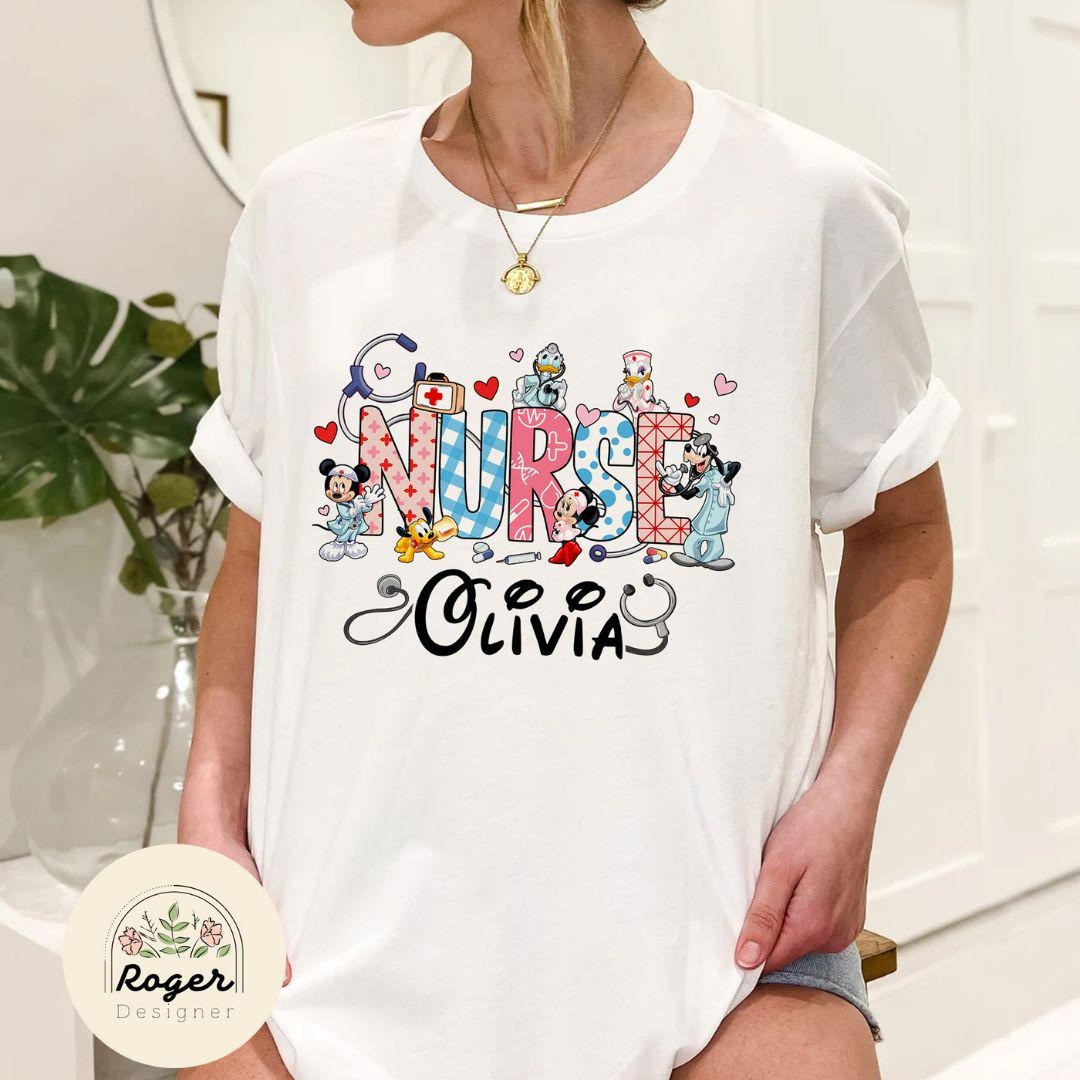 Personalized Mickey and Friends Disney Nurse Shirt, Happy Nurses Day ...