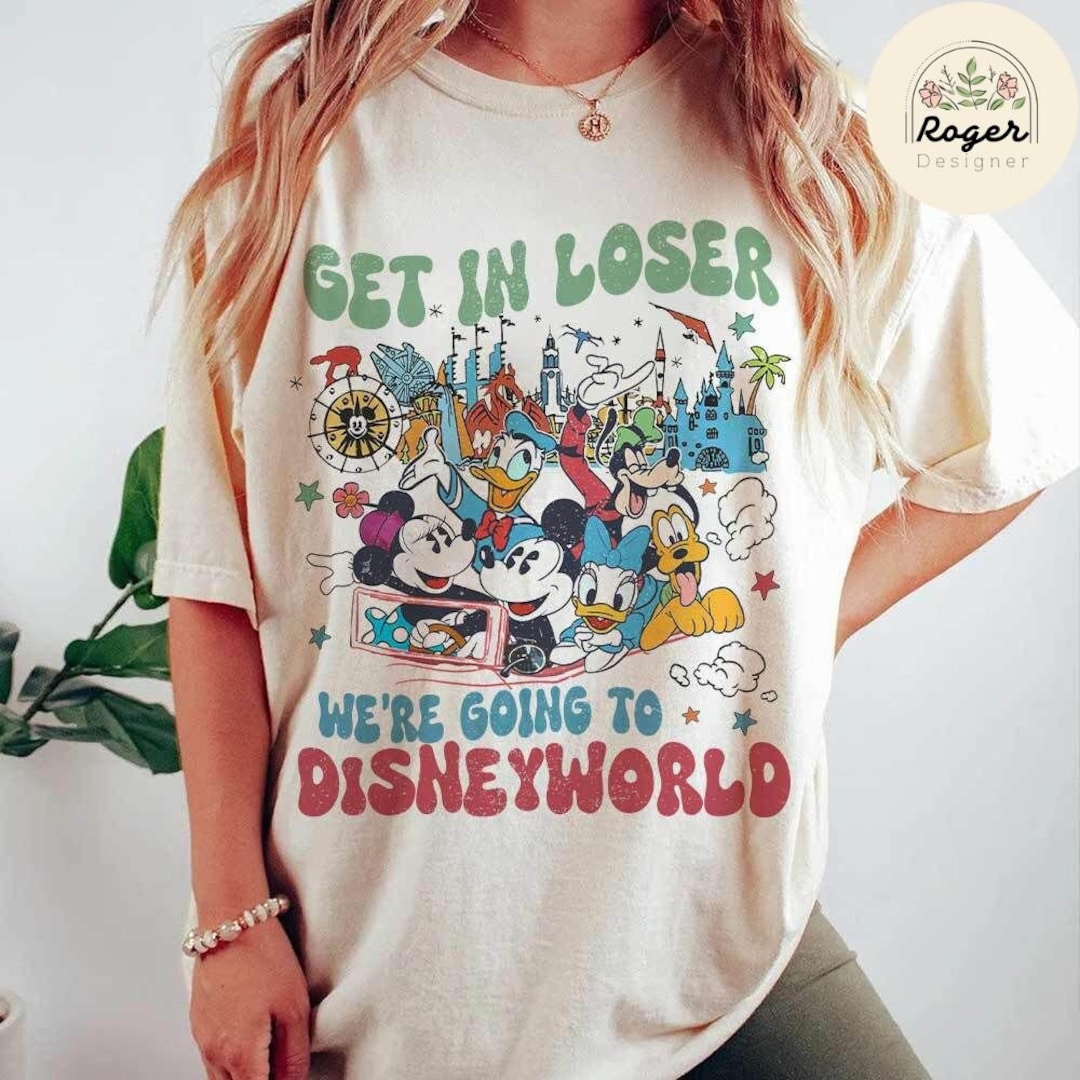 Retro Mickey and Friends Get in Loser We're Going to Disneyland Walt ...