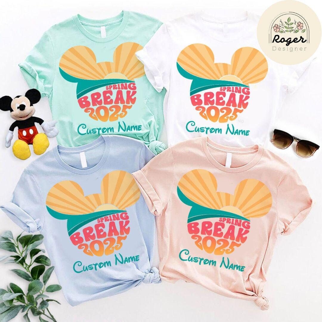 Personalized Mickey Minnie Ear Disney Spring Break 2025 Shirt, Disney ...