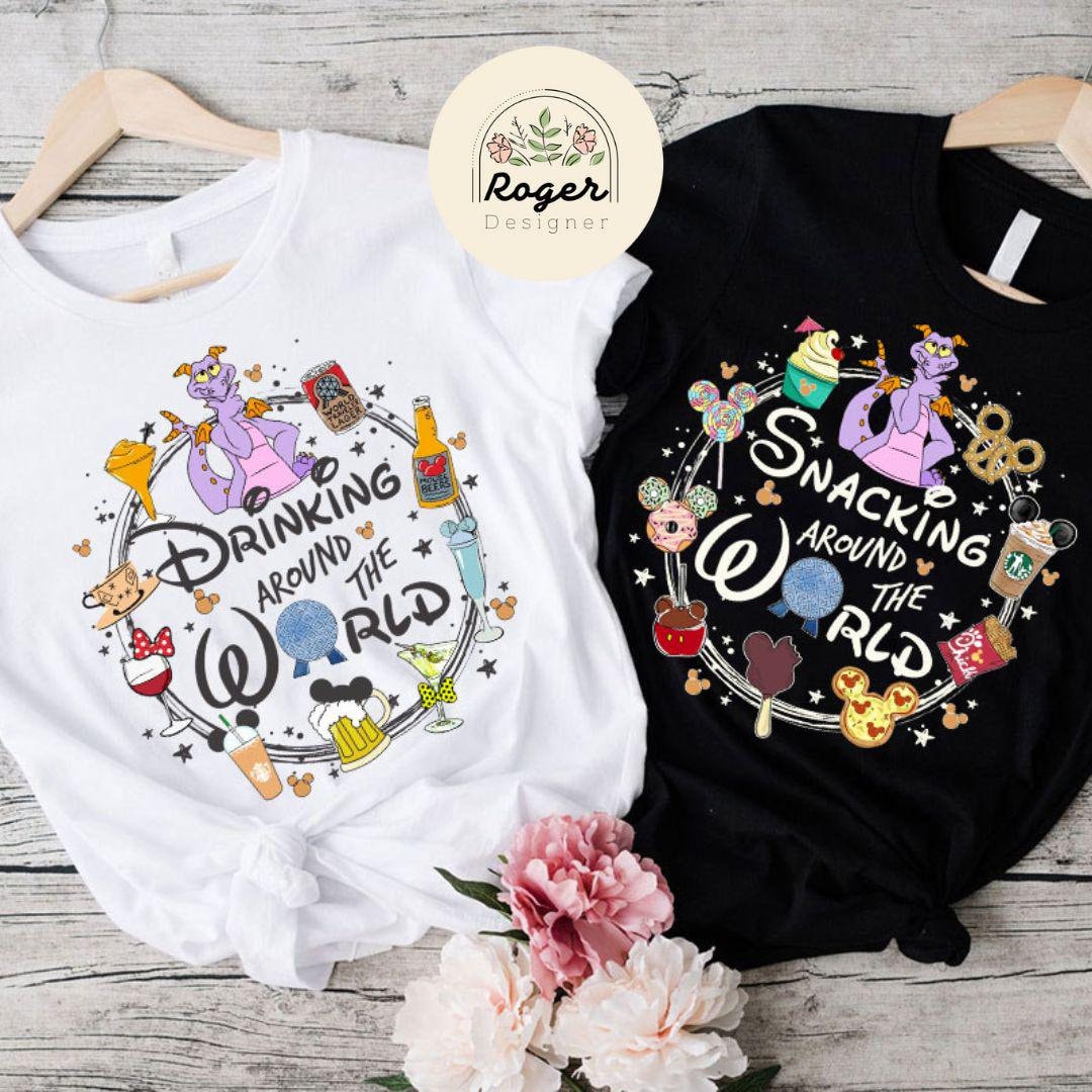 Disney Epcot Figment Shirt, Drinking Around the World, Snacking Around ...