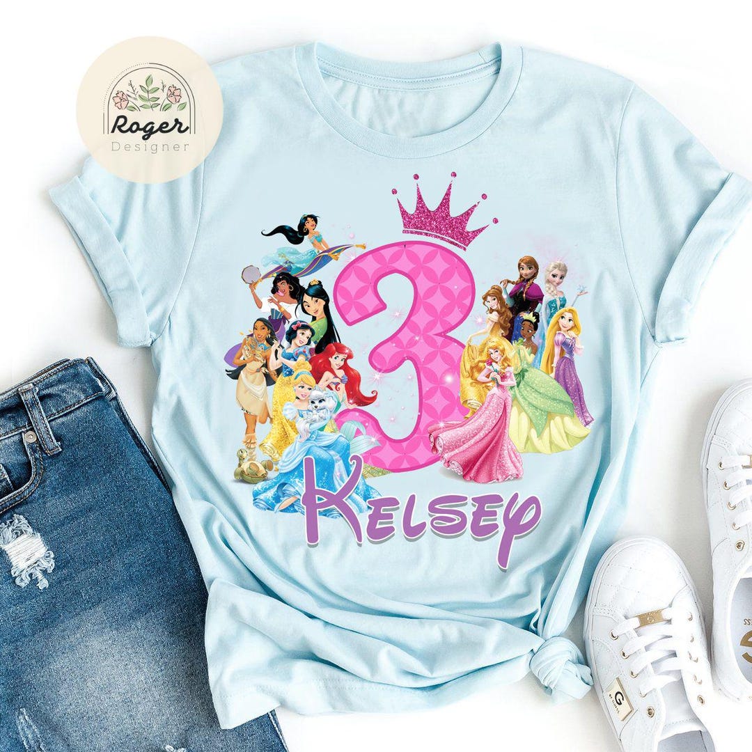 Personalized Disney Princess Birthday Shirt, WDW Disneyland Family ...
