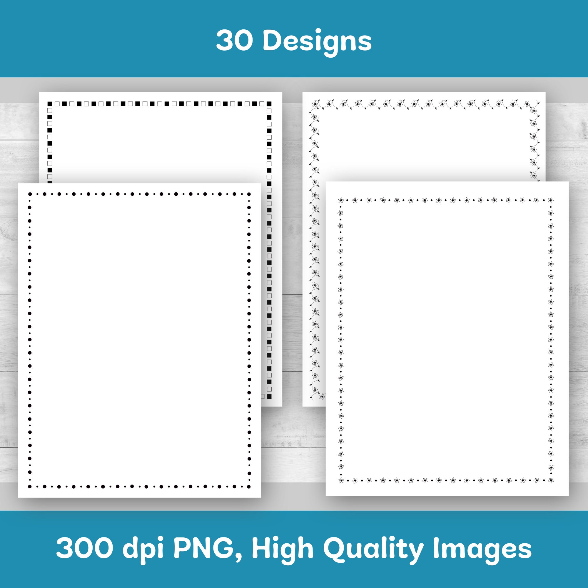 30 Simple Flower Borders and Geometric Borders, Borders for Commercial ...