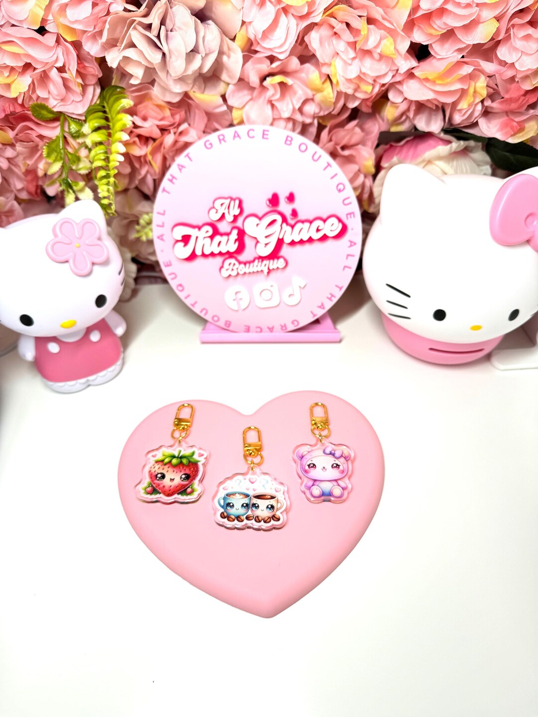 Kawaii Cute Keychain Animal and Fruit/accessorry/errands/funny/pink - Etsy