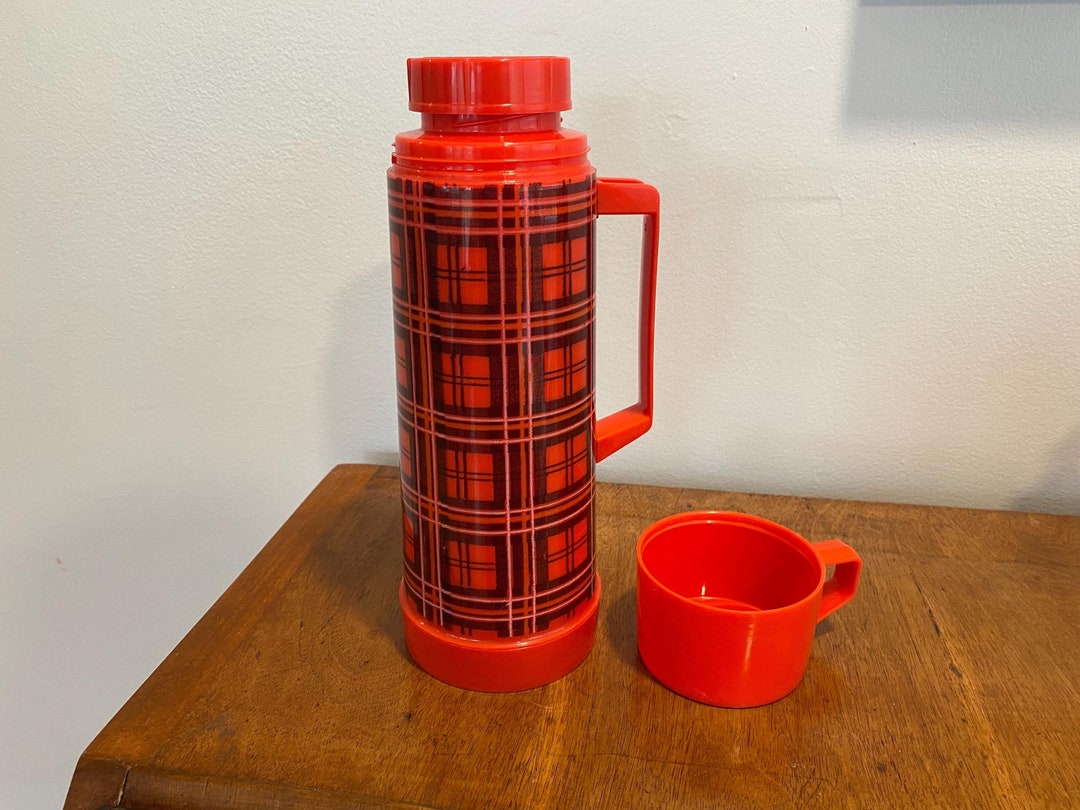 Vintage Aladdin Red Tartan Plaid 1-pint Thermos - Etsy