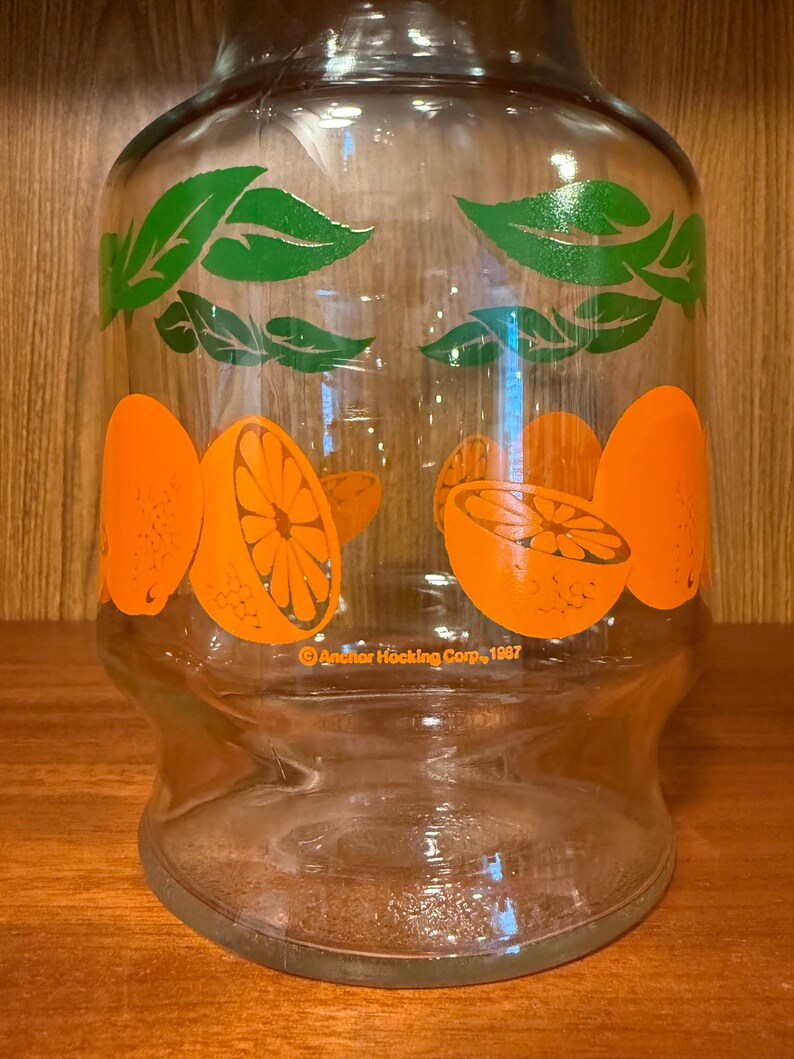 Vintage 1987 Anchor Hocking Orange Juice Carafe - Etsy